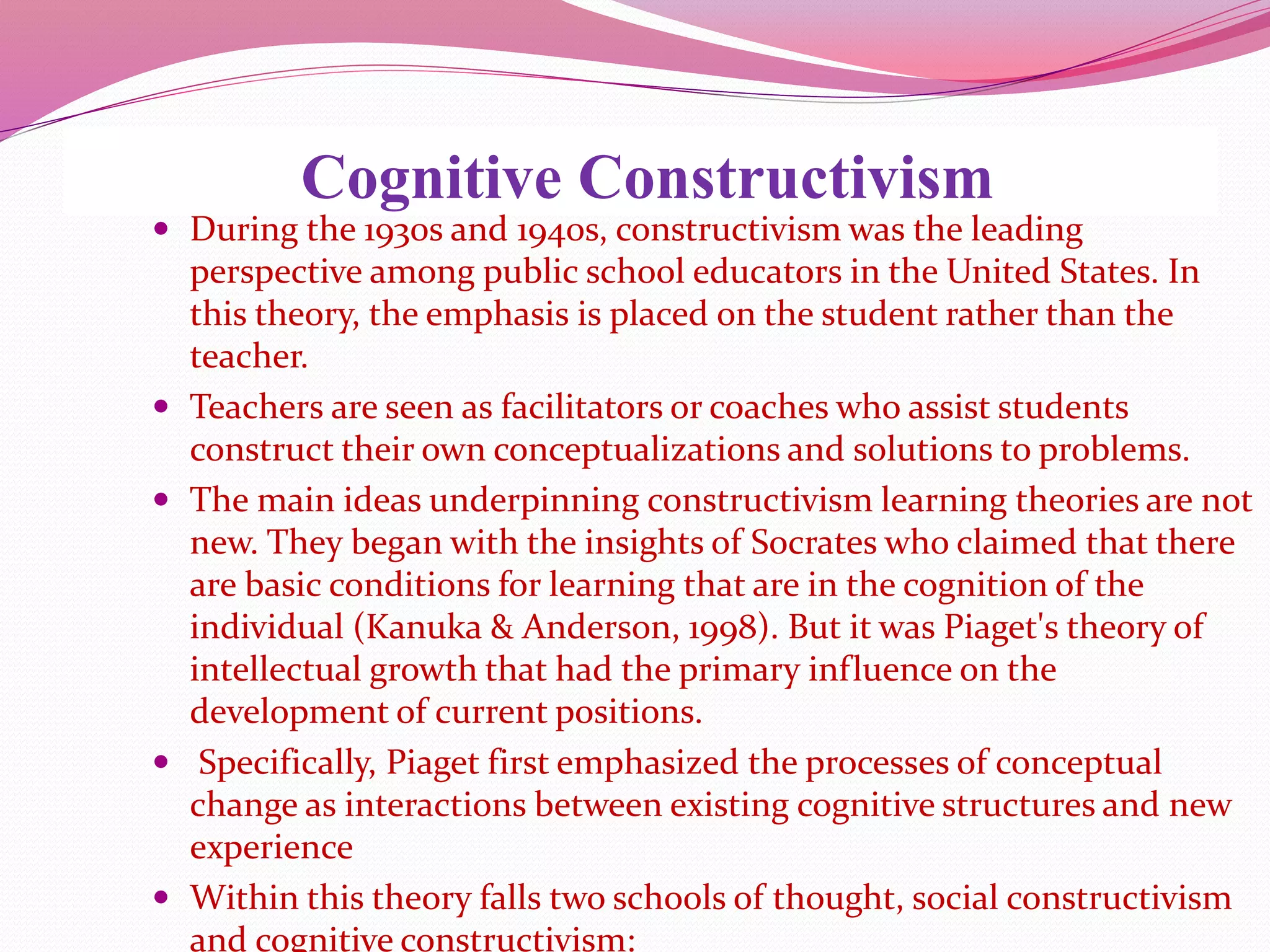 Aitt cognitive constructivism | PPTX | Primary Education | Education