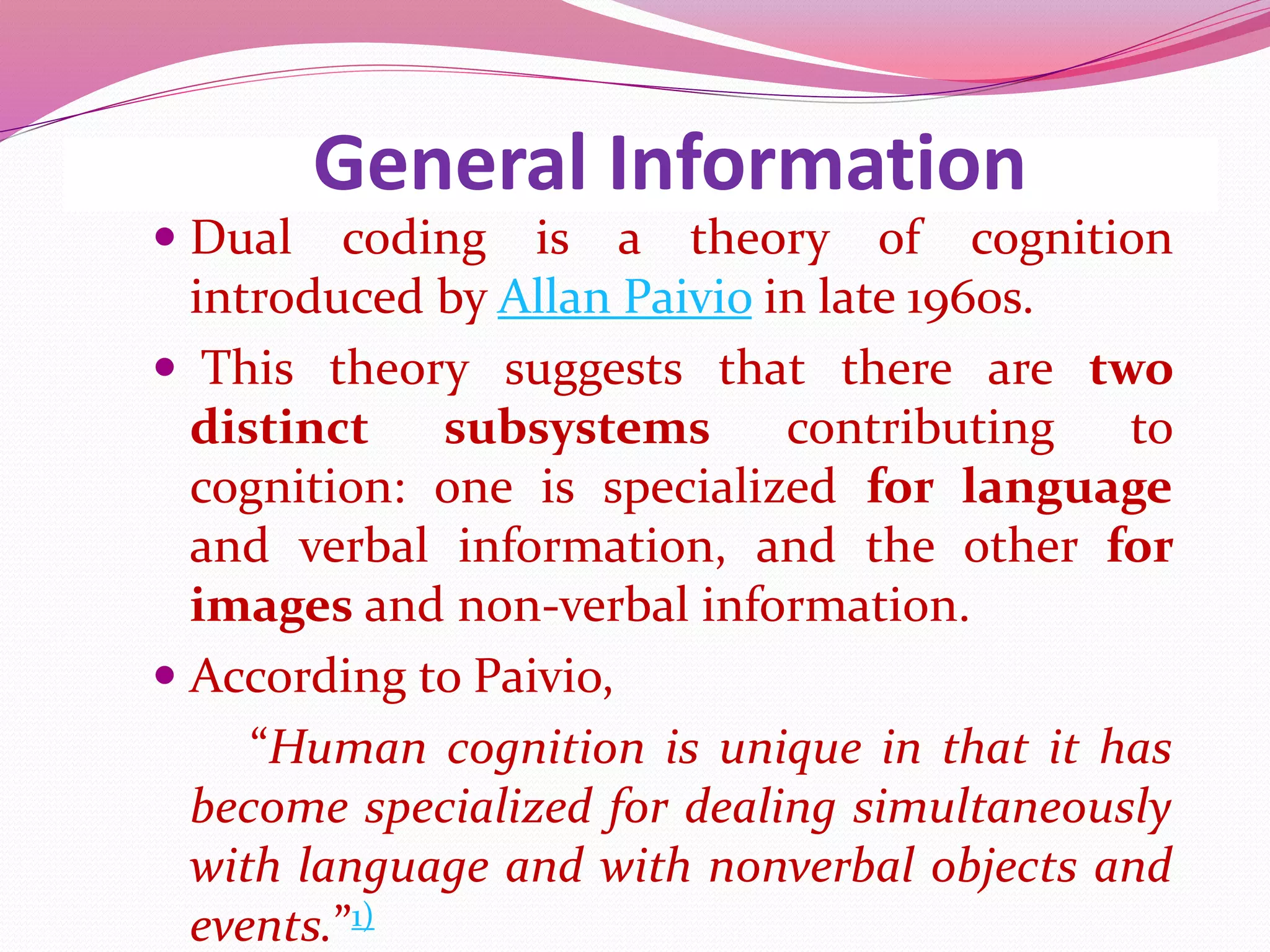 Aittpavio's dual coding theory | PPT Aittpavio's dual coding theory | PPT
