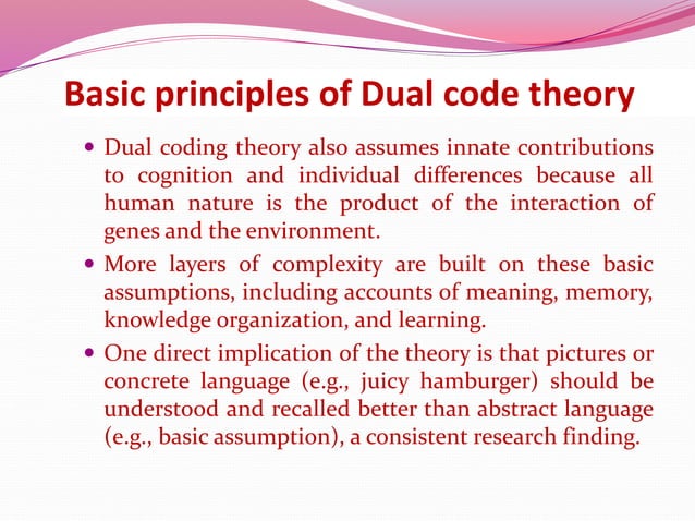 Aittpavio's dual coding theory | PPT