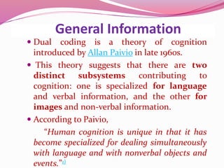 Aittpavio's dual coding theory | PPT