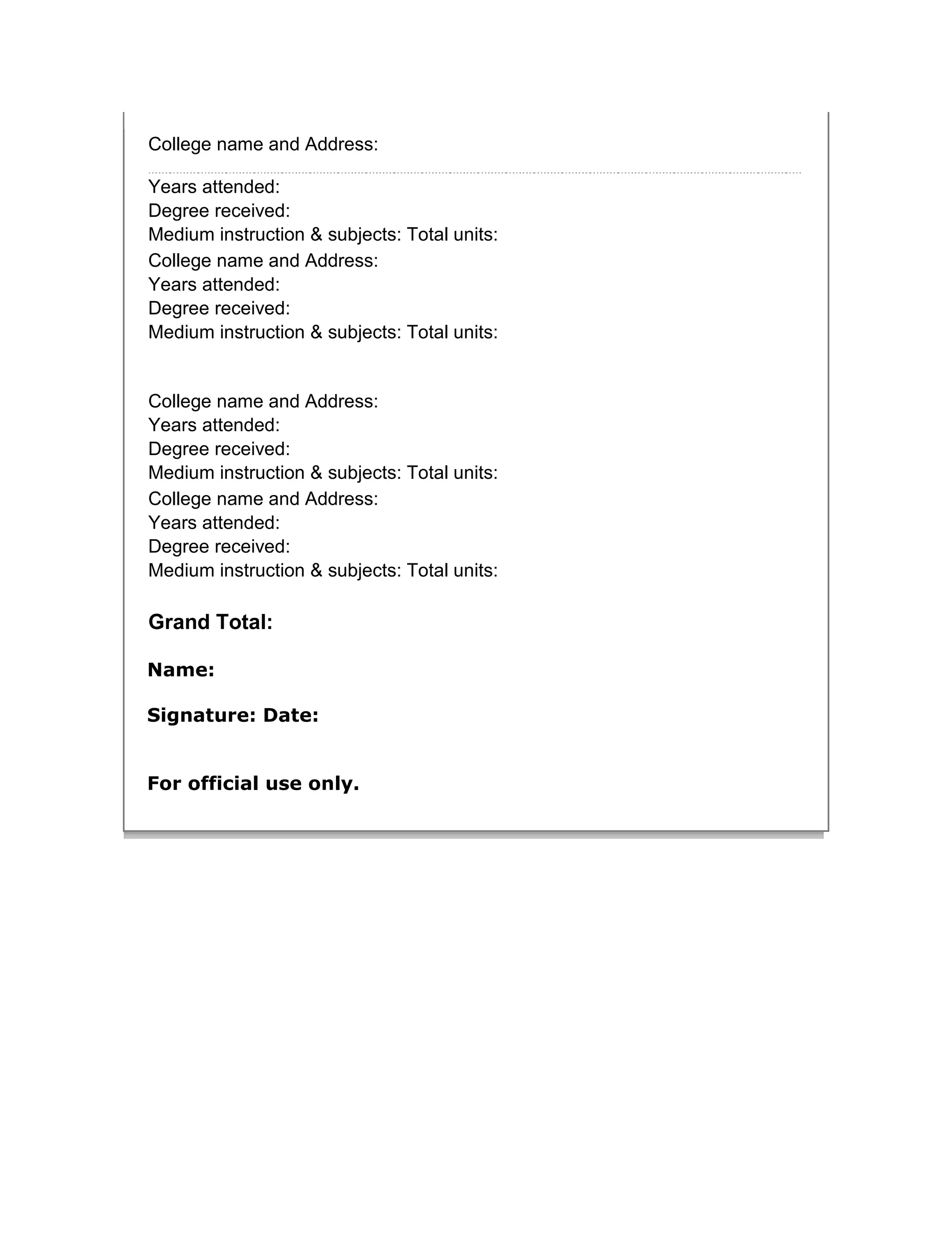 AIU Admission Form | PDF