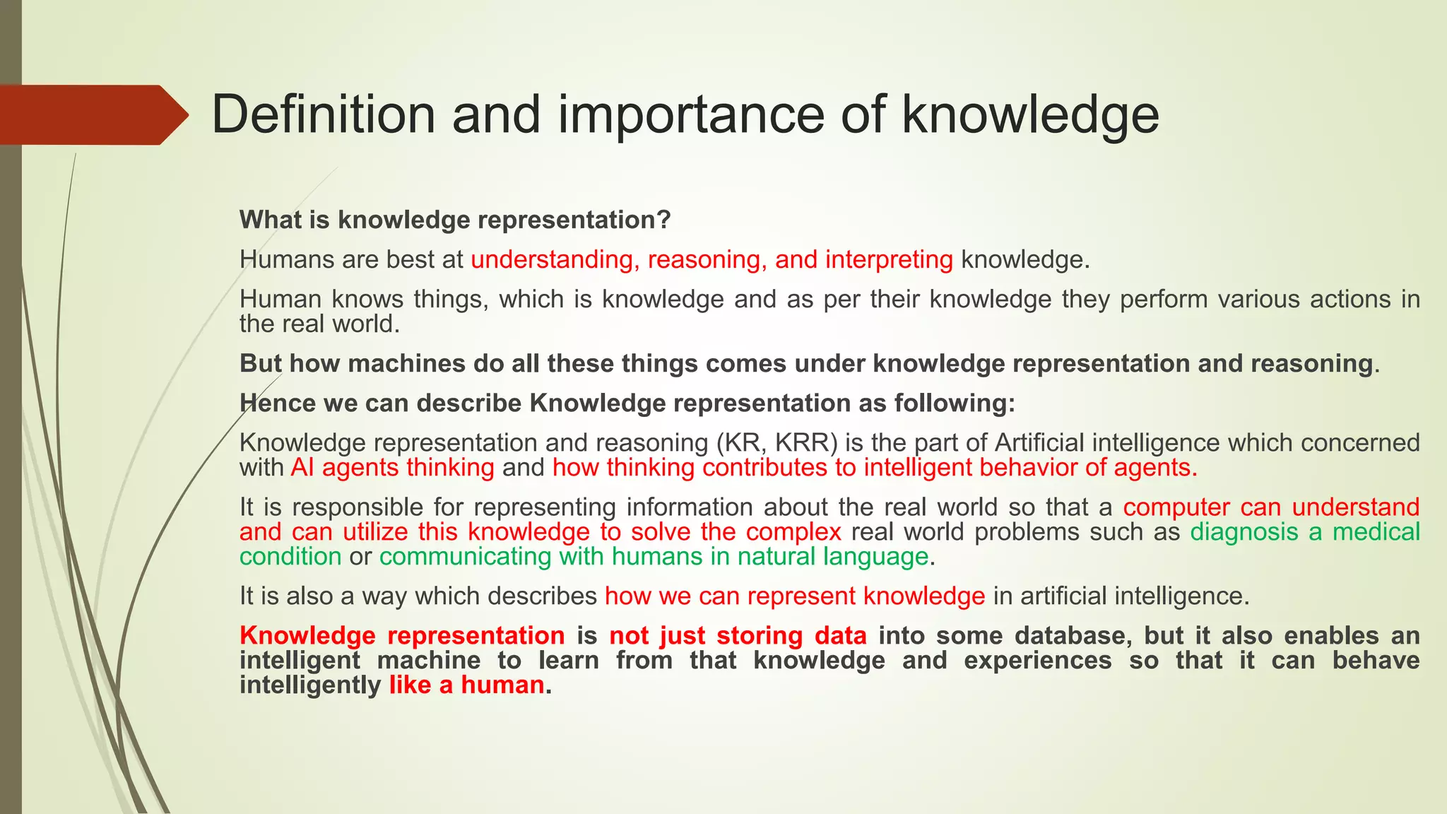 Artificial Intelligence_ Knowledge Representation | PPTX | Programming Languages | Computing