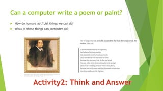 Introduction to Artificial Intelligence: AIM tinkering Lab Unit 1 | PPT