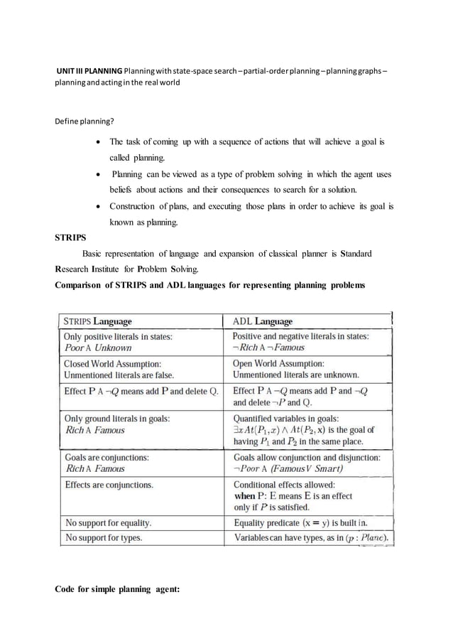 Ai unit3 planing | DOCX