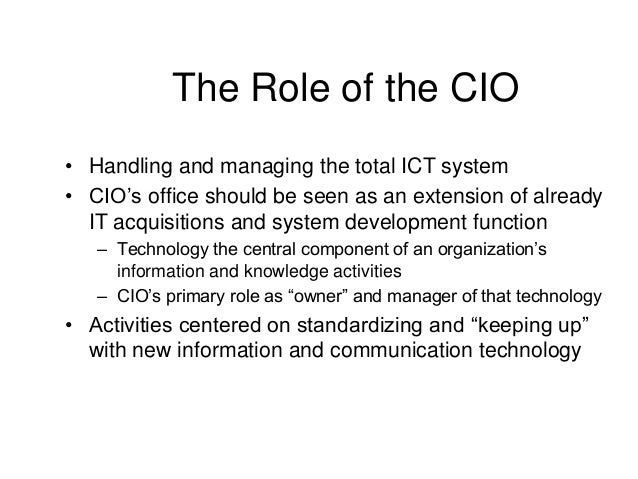 Leveraging ICT for administrative efficiency- Need for a CIO