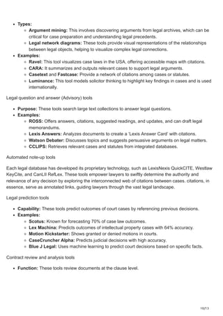 AI use cases in legal research - An Overview.pdf | Legal Services ...