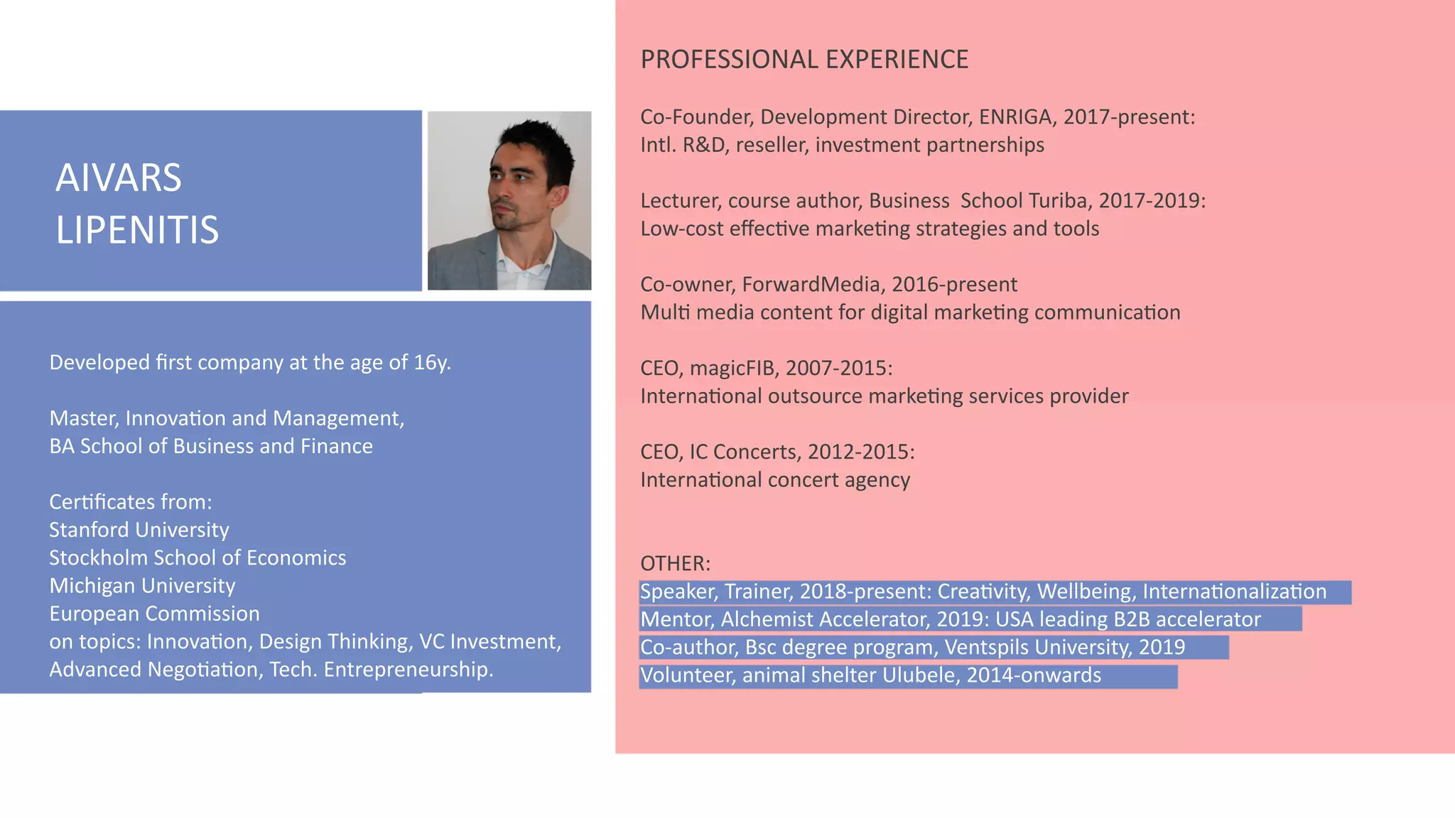 Aivars Lipenitis Teaching | PPT