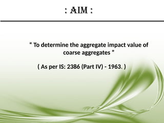 Aggregate impact value presentation about | PPTX