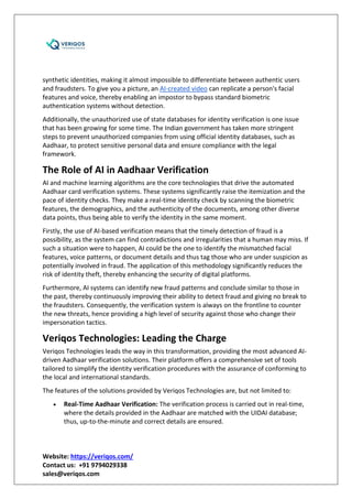AI vs. Imposters- Why Automated 'Aadhaar Card Verification' is the New ...