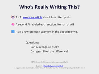 AI vs Human Writing: Can You Tell the Difference? | PDF