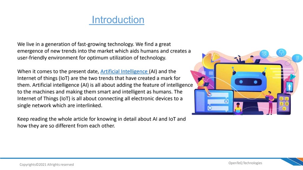 Ai Vs Iot Iot And Artificial Intelligence Service Pptx
