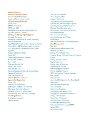 Aix administration | DOCX