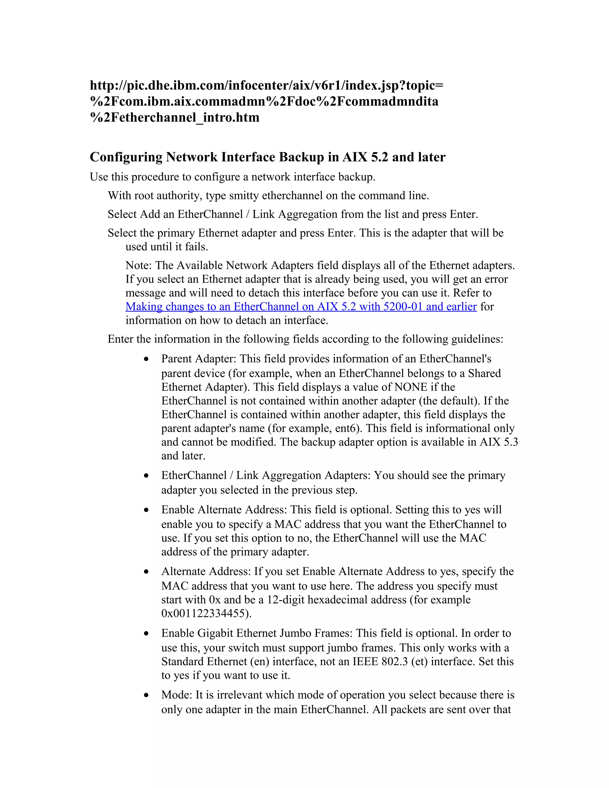 Aix ether channel | PDF