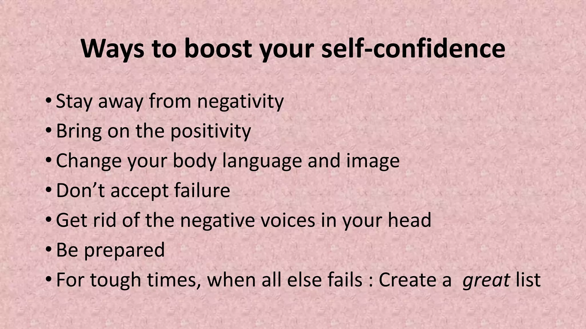 how to build up your self-confidence | PPTX