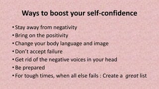how to build up your self-confidence | PPT