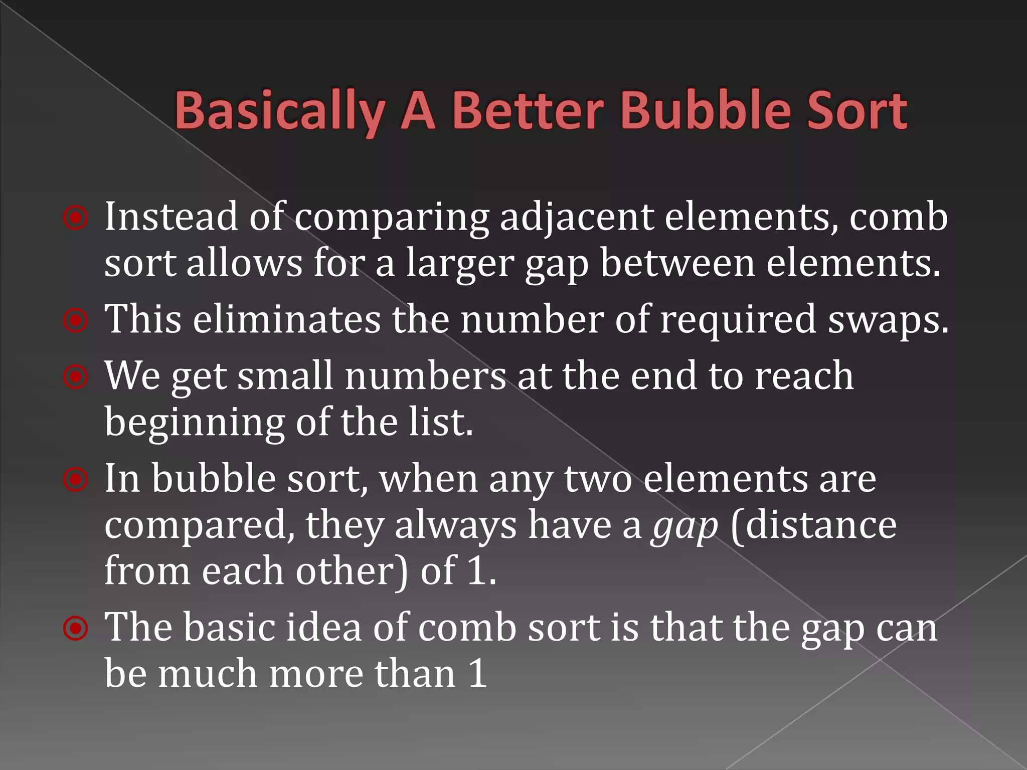 Aizaz comb sort | PPTX