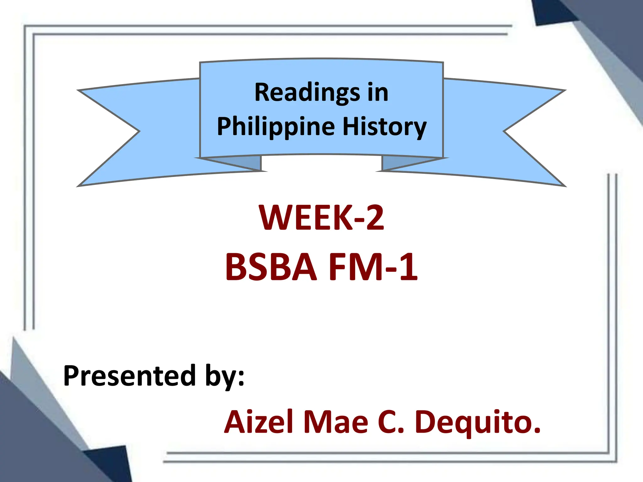 Week 2 Semi Final Report Philippine Reading History | PPT