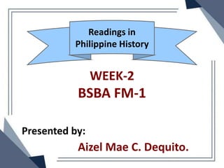 Week 2 Semi Final Report Philippine Reading History | PPT