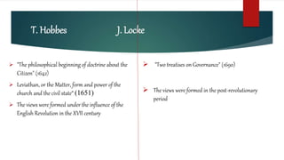 Differences and similarities between arguments of Hobbes and Locke | PPT