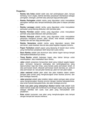 Rambu lalu lintas dan penjelasannya | PDF