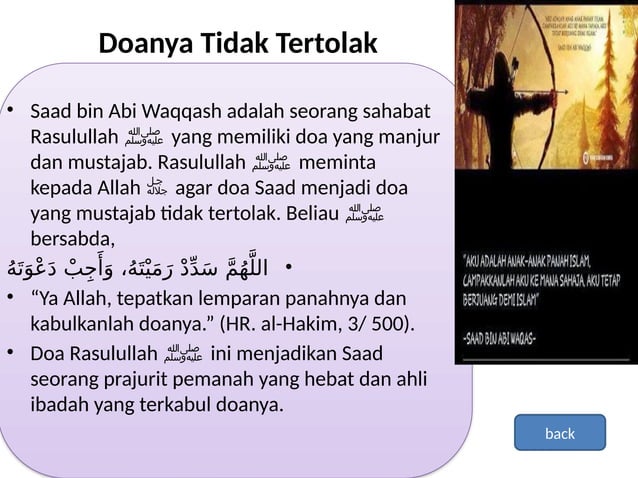 materi sejarah kebudayaan islam kisah saad bin abi waqash | PPT