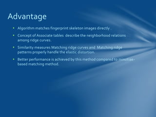 Fingerprint matching using ridge count | PPT
