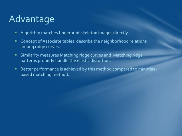 Fingerprint Matching Using Ridge Count Ppt