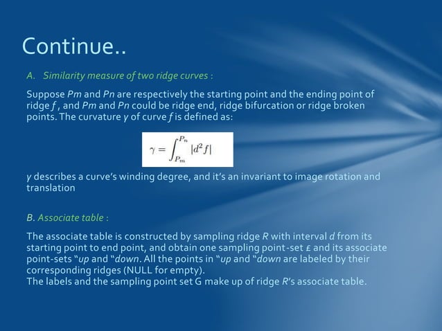 Fingerprint Matching Using Ridge Count Ppt