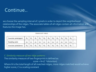 Fingerprint matching using ridge count | PPT