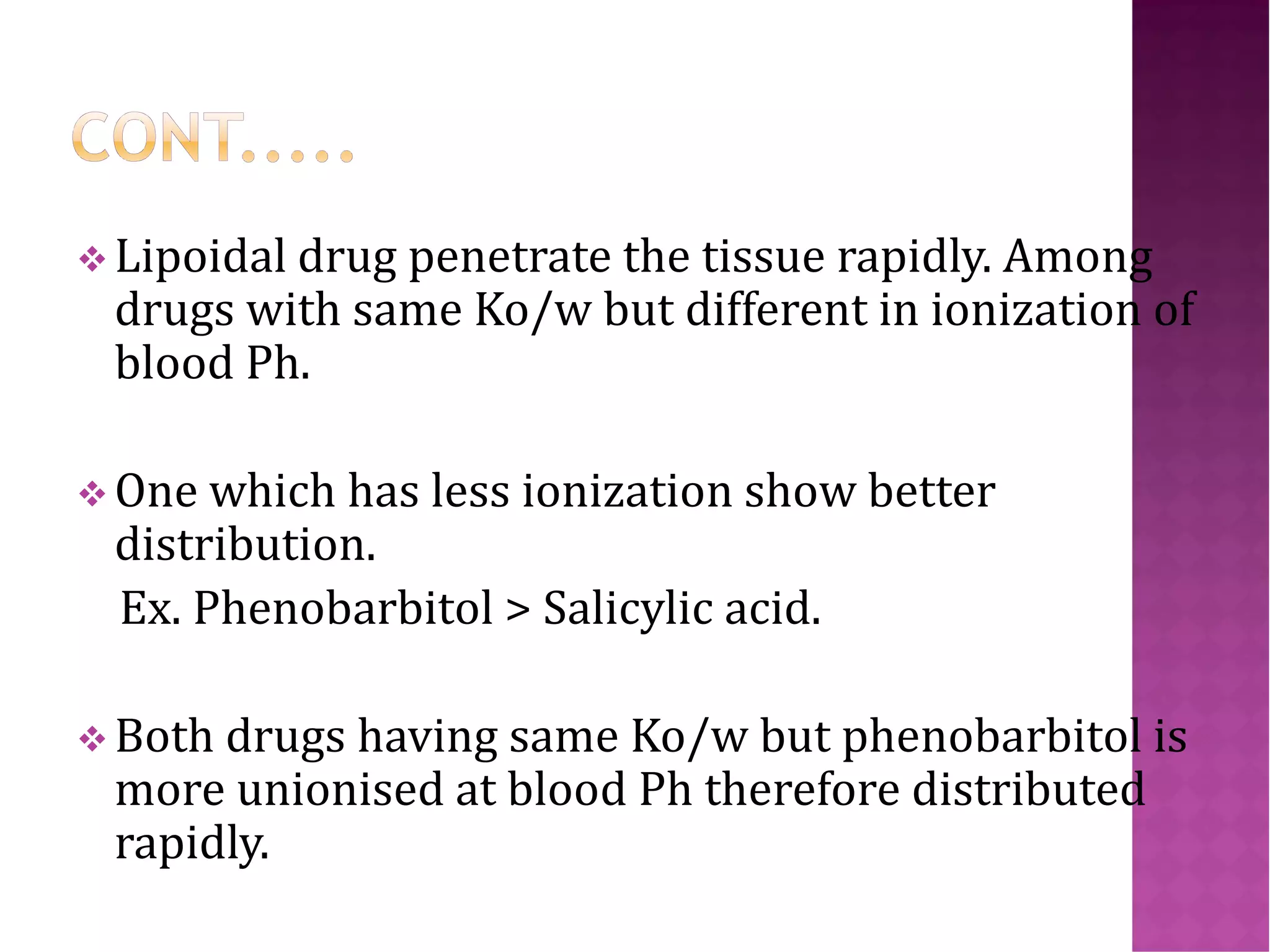 Drug distribution and protein binding | PDF