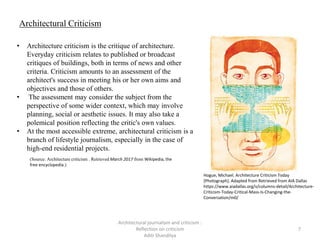 Architectural Journalism, Research Writing, and Paper Review in ...