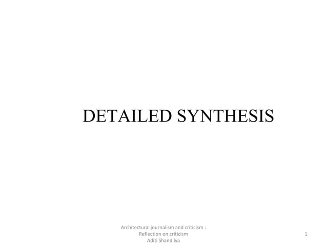 Architectural Journalism, Research Writing, and Paper Review in ...