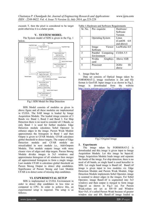 Ship Detection From Sar Imagery Using Cuda And Performance Analysis Of The System Pdf