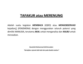 Ajakan tafakur 01 | PDF
