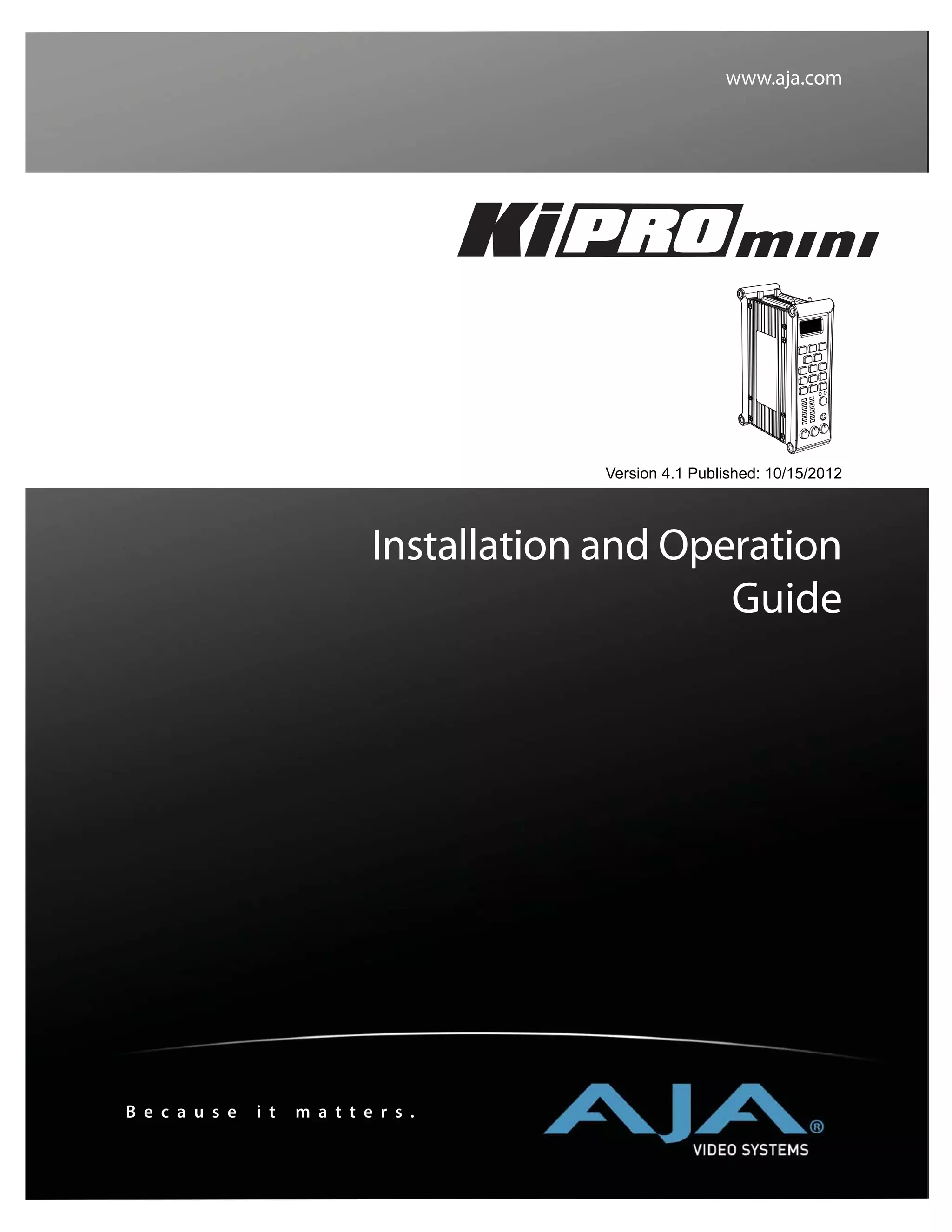 Aja ki pro_mini_manual_v4.1 | PDF
