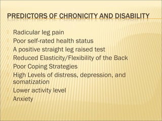 Lower Back Pain - Part 2 | PPT