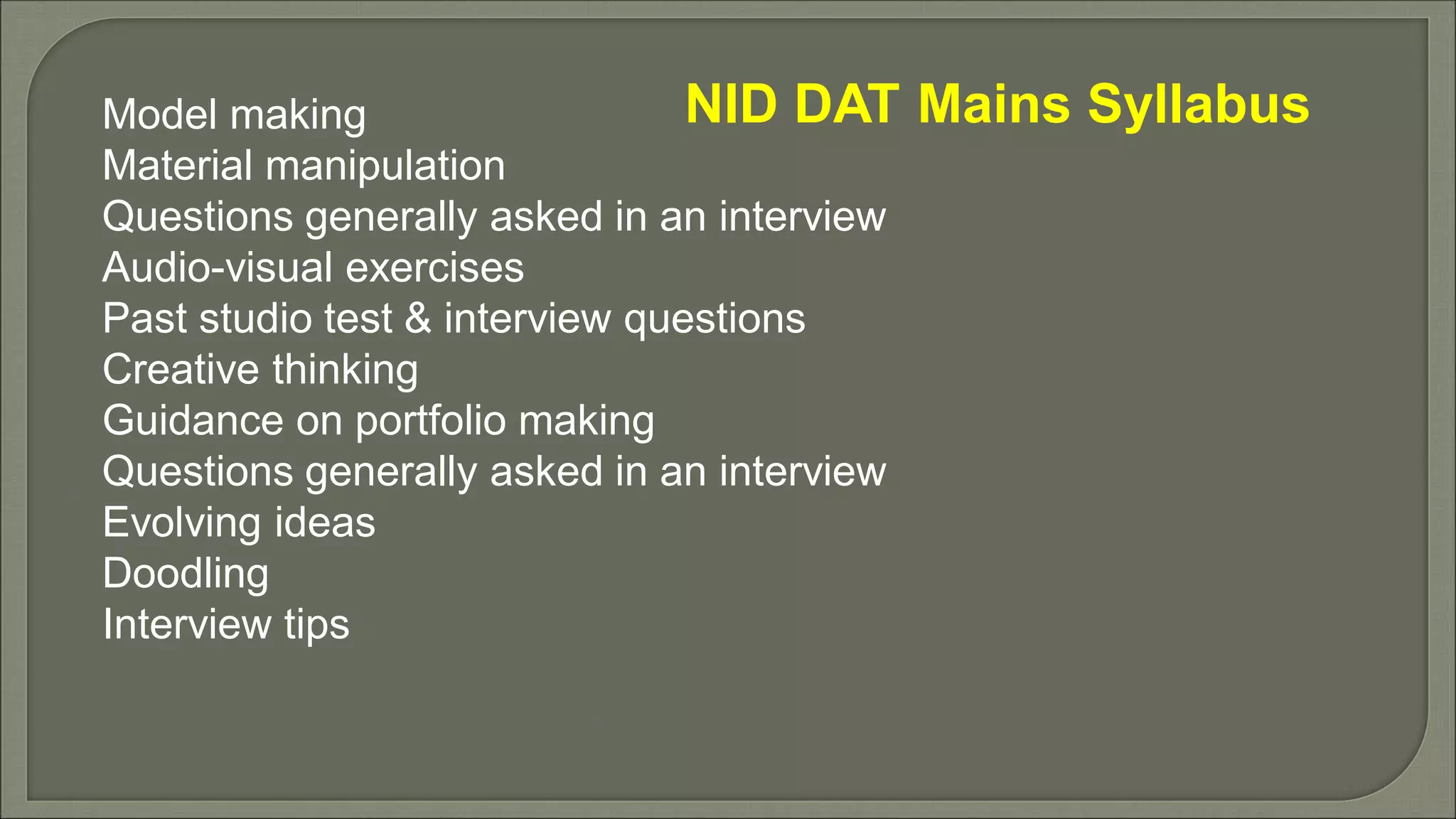 DESIGN ENTRANCE NID DAT | PDF