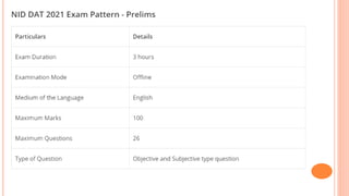 DESIGN ENTRANCE NID DAT | PDF