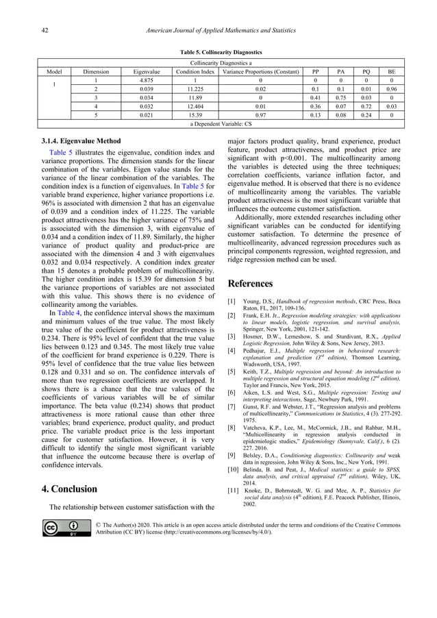 Detecting Multicollinearity In Regression Analysis Pdf Science