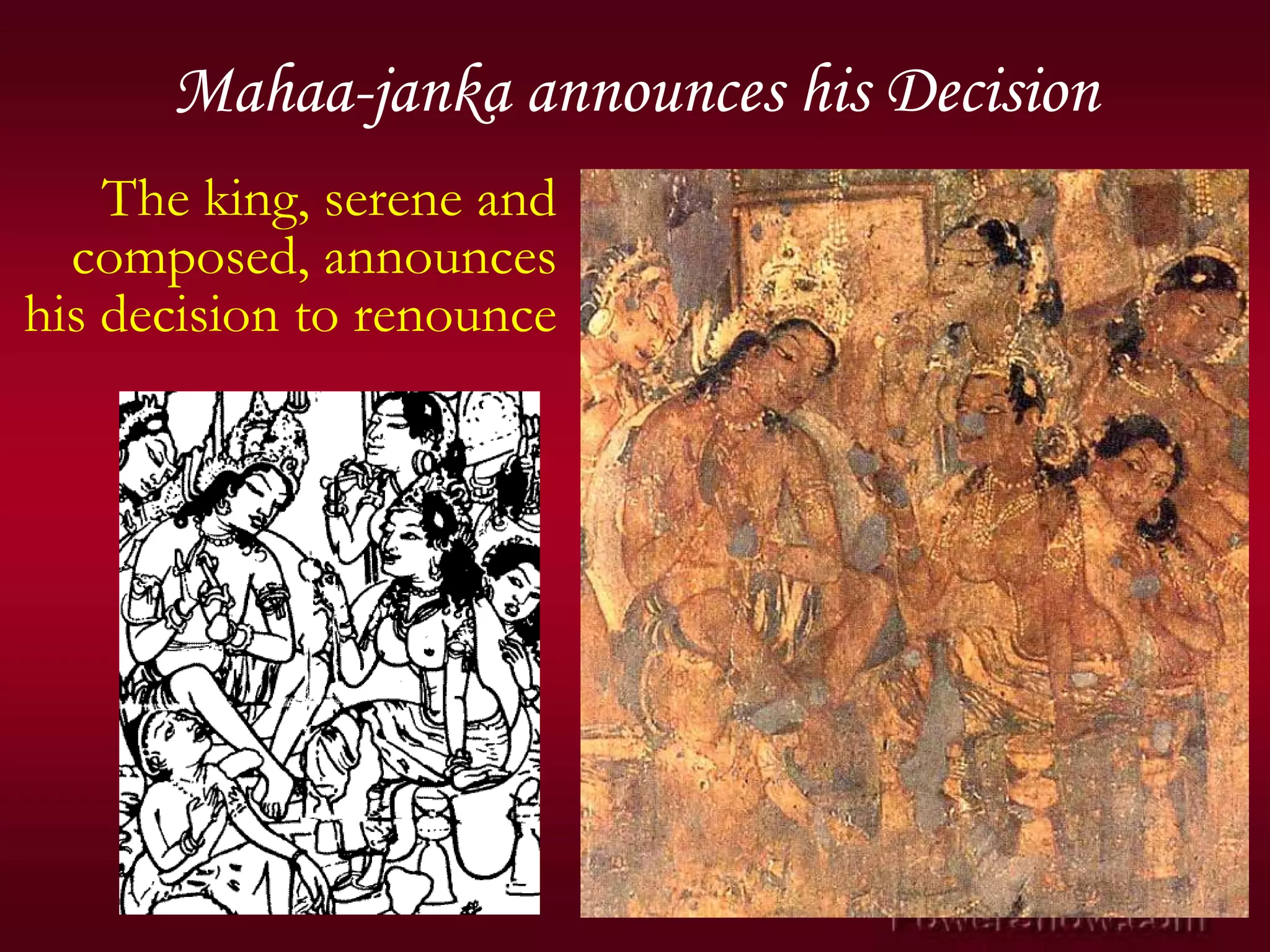 Ajanta Paintings- Appreciation of Mahajanaka Jataka Composition | PPSX