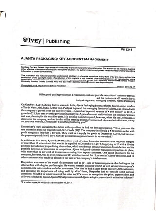 AJANTA PACKAGING:KEY ACCOUNT MANAGEMENT CASE STUDY | PDF