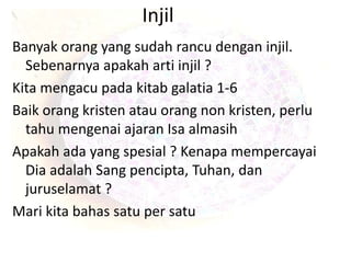 Ajaran isa almasih, injil | PPT