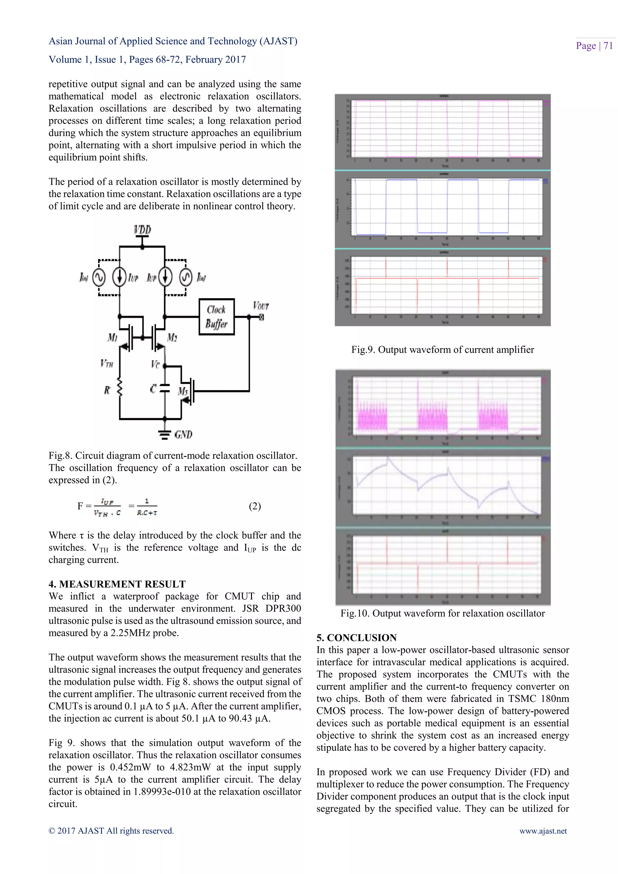 Design of Low Power Oscillator for Medical Ultrasonic Sensors with CMUT Implementation | PDF