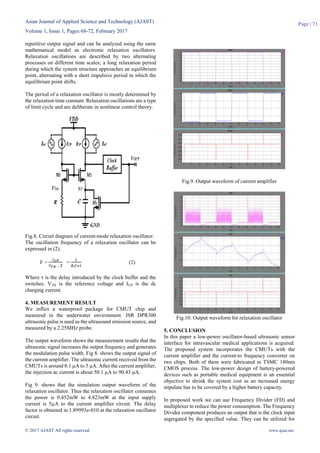 Design of Low Power Oscillator for Medical Ultrasonic Sensors with CMUT Implementation | PDF