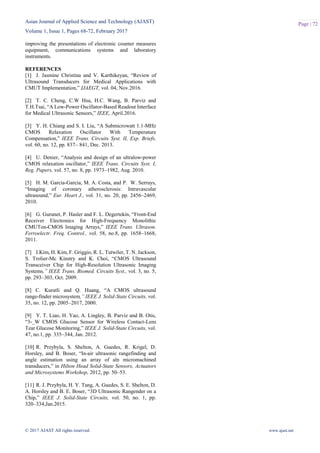 Design of Low Power Oscillator for Medical Ultrasonic Sensors with CMUT Implementation | PDF
