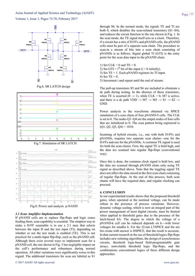 Low Power Threshold Logic Designing Approach for High Energy Efficient Flip-Flop | PDF