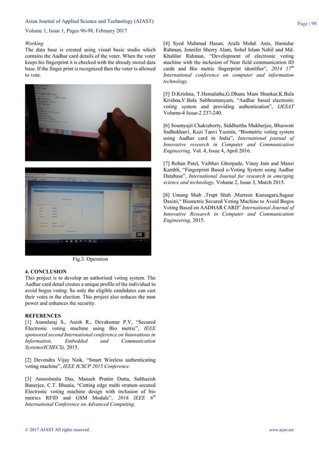 Smart Voting System using Aadhar Card | PDF | Elections | Politics