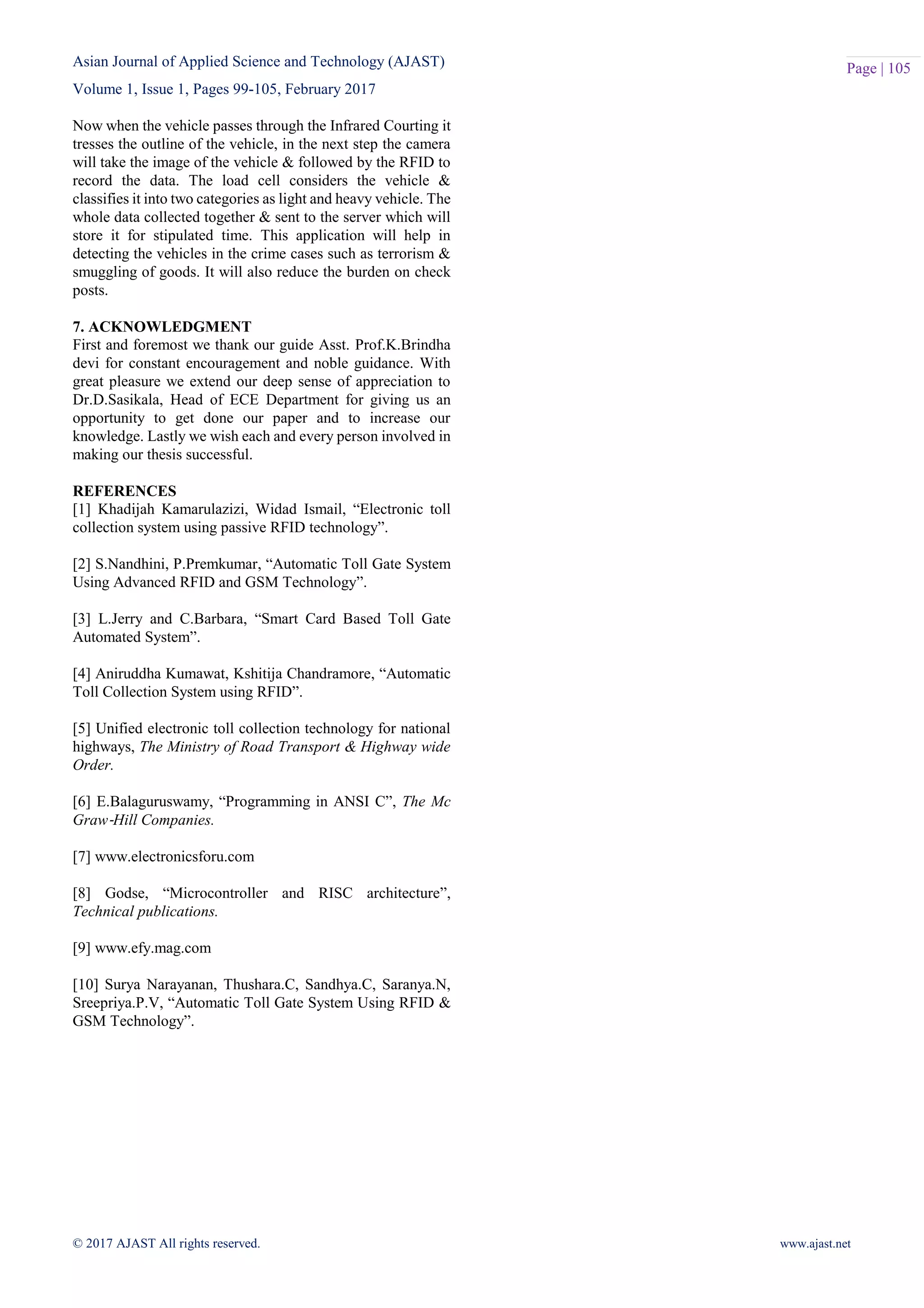 Automatic Electronic Toll Collection System for Transportation by using ...