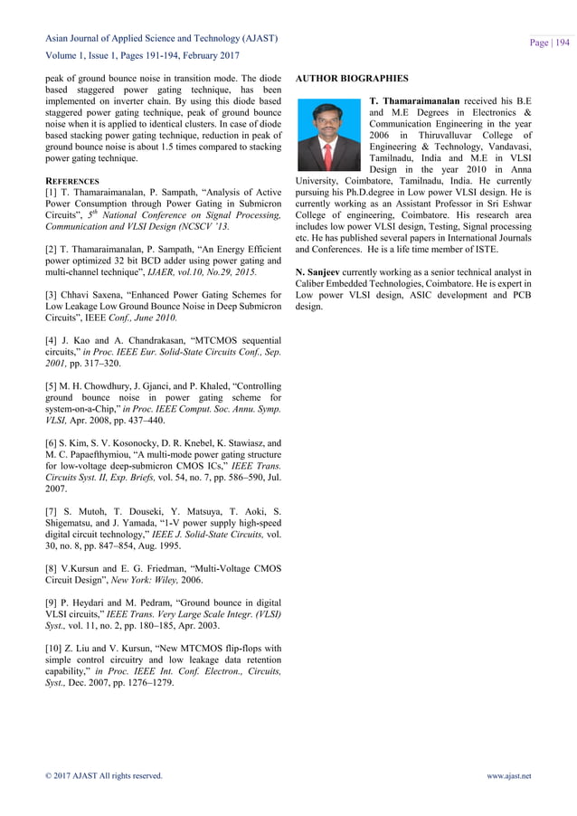 Improved Power Gating Techniques For Reduction Of Noise And Leakage Power In Vlsi Circuits Pdf