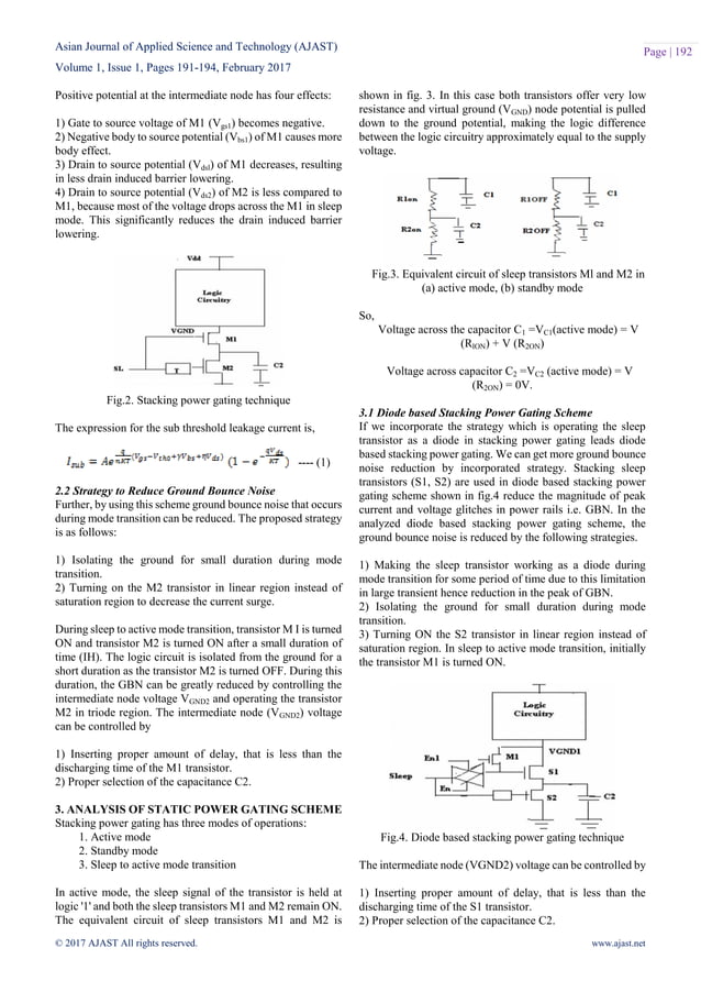 Improved Power Gating Techniques For Reduction Of Noise And Leakage